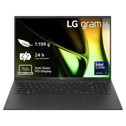 LG gram 16Z90S-G.AA75G, Notebook, mit 16 Zoll Display, Intel® Core™ Ultra 7,155H Prozessor, GB RAM, 512 SSD, Arc® GPU, Schwarz, Windows 11 Home (64 Bit)