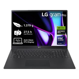 LG gram Pro 17Z90SP-E.AD7BG, Notebook, mit 17 Zoll Display, Intel® Core™ Ultra 7,155H Prozessor, 32 GB RAM, 1 TB SSD, NVIDIA GeForce RTX™ 3050, Schwarz, Windows 11 Home (64 Bit)