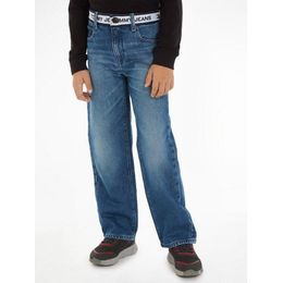 Tommy Hilfiger Girlfriend-Jeans GIRLFRIEND MONOTYPE TAPE Kinder Kids Junior MiniMe,mit Gürtelimitat in Labelfarben, blau