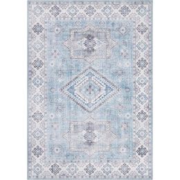 Teppich Gratia, NOURISTAN, rechteckig, Höhe: 5 mm, Orientalisch, Vintage, Flachgewebe Teppich,Wohnzimmer, Schlafzimmer, blau