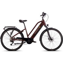 SAXONETTE E-Bike Premium Sport (Trapez), 10 Gang, Kettenschaltung, Mittelmotor, 522 Wh Akku, rot