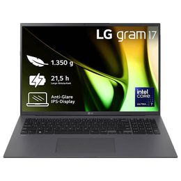 LG gram 17Z90S-G.AA79G, Notebook, mit 17 Zoll Display, Intel® Core™ Ultra 7,155H Prozessor, 16 GB RAM, 1 TB SSD, Arc® GPU, Grau, Windows 11 Home (64 Bit)