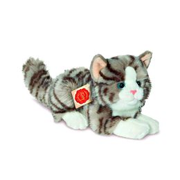 HERMANN TEDDY ORIGINAL Hermann Teddy - Kuscheltier KATZE (20 cm) liegend in grau