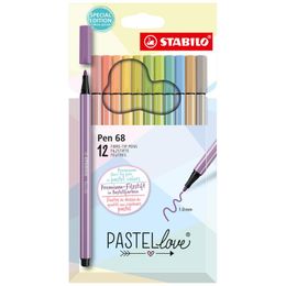Filzstift Stabilo® Pen 68 Pastellove Set 12er-Pack