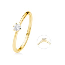 ONE ELEMENT Diamantring 0.15 ct Diamant Brillant Ring aus 750 Gelbgold, Damen Gold Schmuck, goldfarben
