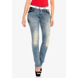 Cipo & Baxx Cipo & Baxx Slim-fit-Jeans mit rockigem Nieten-Besatz, blau