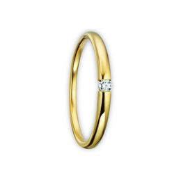 ONE ELEMENT Diamantring 0.04 ct Diamant Brillant Ring aus 585 Gelbgold, Damen Gold Schmuck, goldfarben