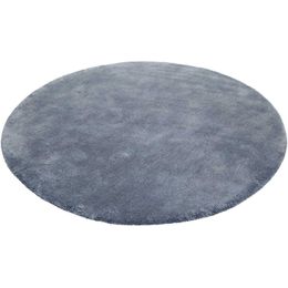 Hochflor-Teppich Relaxx, Esprit, rund, Höhe: 25 mm, Wohnzimmer, sehr große Farbauswahl, weicher dichter Hochflor, blau|grau