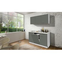 Küchenzeile mit Elektrogeräten Zwolle - grau - 145 cm - Sconto