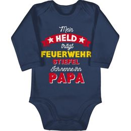 Shirtracer Shirtbody Mein Held trägt Feuerwehrstiefel Geschenk Vatertag Baby