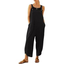 ZWY Latzhose Damen Baggy Latzhose Baumwolle Jumpsuit Overall Dungarees Hosenanzug Hosen Lang mit Taschen