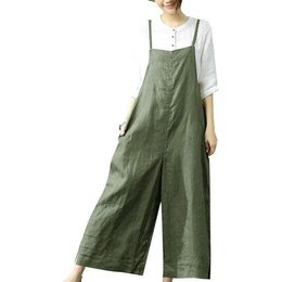 ZWY Latzhose Damen Latzhose mit Beiläufig Retro Oversize Loose Hose Größe Baggy Jumpsuit Sommerhose