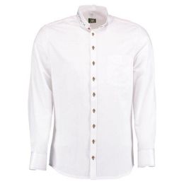 OS-Trachten Trachtenhemd Trachtenhemd weiß