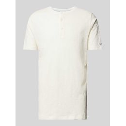 Fynch-Hatton T-Shirt mit Logo-Stitching Modell 'Henley'