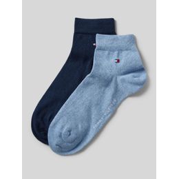 Tommy Hilfiger Sneakersocken mit Logo-Print Modell 'QUARTER' im 2er-Pack