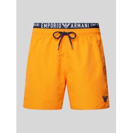 Emporio Armani Badehose mit elastischem Logo-Bund