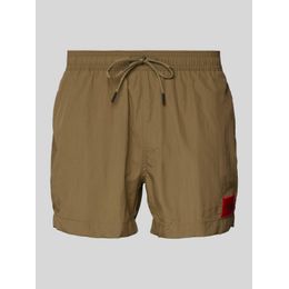 Badehose mit Label-Patch Modell 'Dominica'