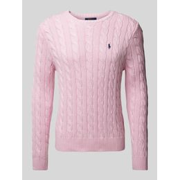 Polo Ralph Lauren Strickpullover mit Logo-Patch mit Zopfmuster