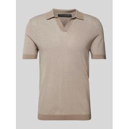 Drykorn Slim Fit Poloshirt mit Fischgrat-Dessin Modell 'BRAIAN'
