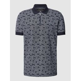 Christian Berg Regular Fit Poloshirt mit Allover-Label-Print
