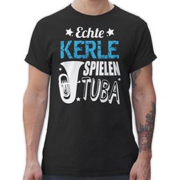 Shirtracer T-Shirt Echte Kerle spielen Tuba Musik Instrument Zubehör