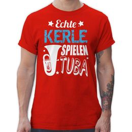 Shirtracer T-Shirt Echte Kerle spielen Tuba Musik Instrument Zubehör