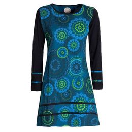 Vishes Jerseykleid Langarm Longshirt-Kleid Sweatkleid Shirt-Kleid Madalas Hippie