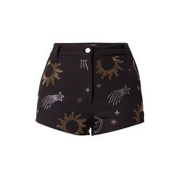 Nasty Gal Shorts 'Premium Hotfix Celestial' Damen Gr&ouml;&szlig;e 38 gold / schwarz / silber