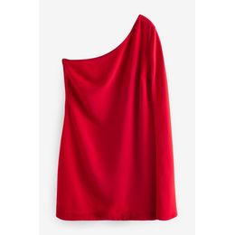 next One-Shoulder-Kleid Einschulteriges Minikleid mit Cape-Ärmeln (1-tlg)