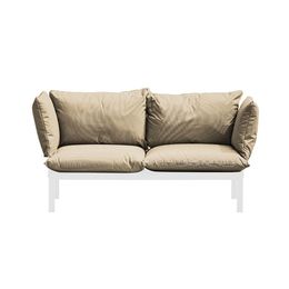 Jan Kurtz Domino 2-Sitzer Sofa inkl. Kissen Aluminium 140x70x85 cm Weiß/Taupe