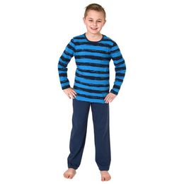 Normann Pyjama Jungen Pyjama lang mit coolem Streifen-Muster