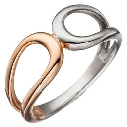 Schmuck Krone Silberring Ring Damenring aus 925 Silber teilvergoldet bicolor Fingerschmuck Fingerring