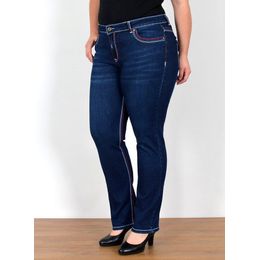 ESRA Straight-Jeans FJ755 High Waist Jeans Damen Straight Fit mit dicker Naht bis Übergröße