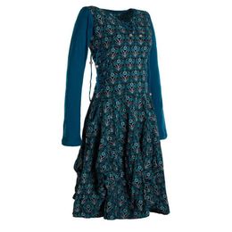 Vishes Jerseykleid Jersey-Kleid Blumenkleid Schnürung V-Ausschnitt Party-
