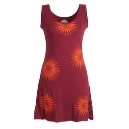 Vishes Sommerkleid Ärmelloses Kleid Mandalas Bedruckt und Bestickt Hippie