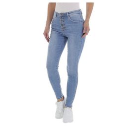 Ital-Design Skinny-fit-Jeans Damen Freizeit Stretch High Waist Jeans in Hellblau