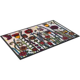 Fußmatte Sonnentag, wash+dry by Kleen-Tex, rechteckig, Höhe: 7 mm, Schmutzfangmatte, Motiv Blumen, rutschhemmend, waschbar, bunt
