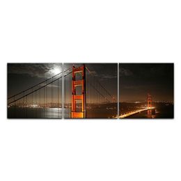 Bilderdepot24 Leinwandbild Golden Gate Bridge bei Nacht (Vollmond)