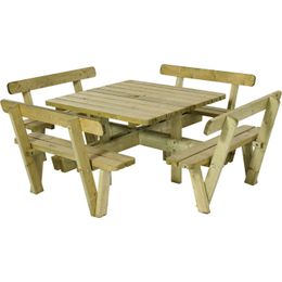 Plus Garten-Essgruppe Kombimöbel 4-eckig m/Rückenlehnen, (1-tlg), 237x237x72/84 cm, mit Rückenlehnen, beige