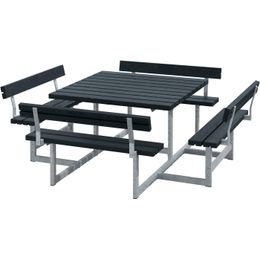 Plus Garten-Essgruppe »Picnic« Kombimöbel mit 4 Rückenlehnen, (1-tlg), 224x224x76/45 cm, schwarz