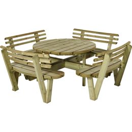 Plus Garten-Essgruppe Kombimöbel - Rund, (1-tlg), 237x237x72/84 cm, mit Rückenlehnen, beige