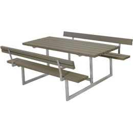 Plus Garten-Essgruppe »Basic« Kombimöbel + 2 Rückenlehnen, (1-tlg), 177x184x75/45 cm, braun|grau|weiß