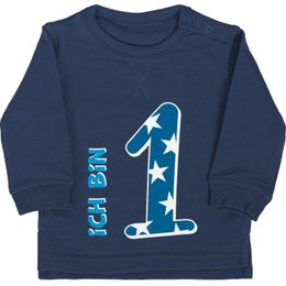 Shirtracer Sweatshirt Ich bin eins Blau Junge Erster 1. Geburtstag