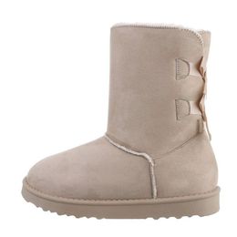 Ital-Design Damen Snowboots Freizeit Snowboots Flach Flache Stiefeletten in Beige