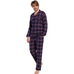 PASTUNETTE Schlafanzug Karierter Herren Pyjama (2 tlg) Baumwolle