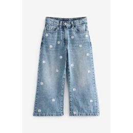 next Weite Jeans Jeans mit weitem Bein und Blumenstickereien (1-tlg)