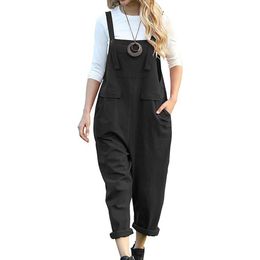 ZWY Latzhose Damen Latzhose Sommer Oversize Trägerhose Beiläufig Loose Bib Pants Overall Baggy Jumpsuit