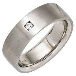Schmuck Krone Silberring Ring mit Diamant Brillant 925 Silber mattiert