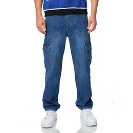 Denim Distriqt Cargohose Herren Baggy- Fit Cargo Jeans Freizeithose Einfarbig Loose