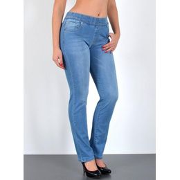 ESRA Straight-Jeans J500 High Waist Straight Fit Jeans mit elastischem Gummibund Damen